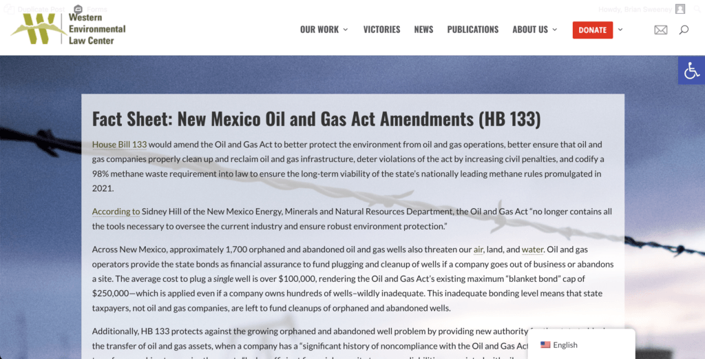 Fact Sheet: New Mexico Oil and Gas Act Amendments (HB 133) - Western ...